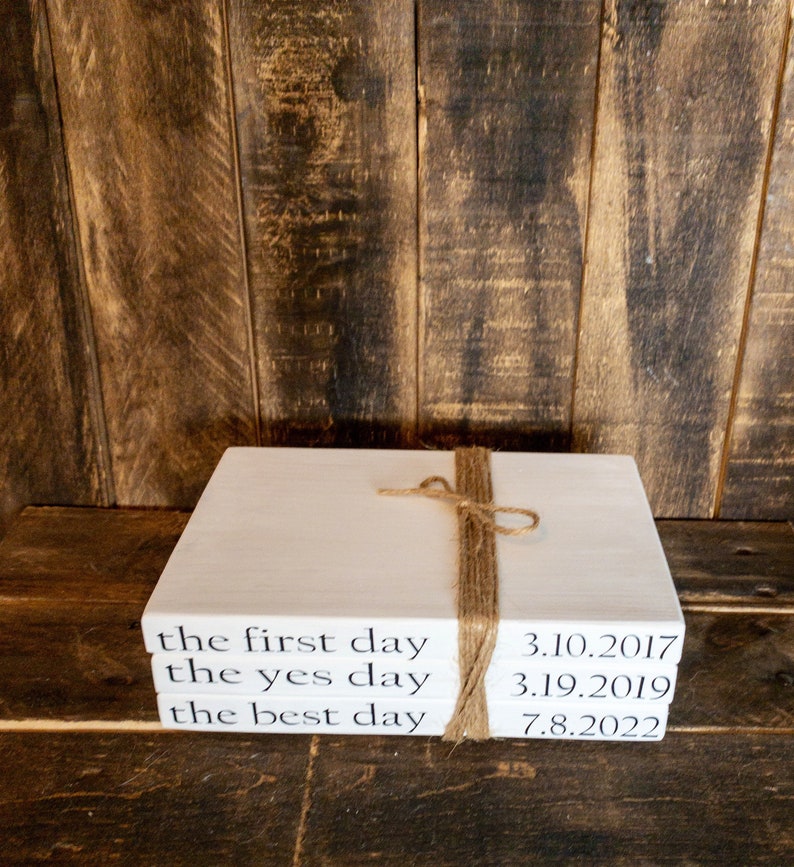 The First Day Yes Day Best Day LARGE Books Stack Farmhouse - Etsy