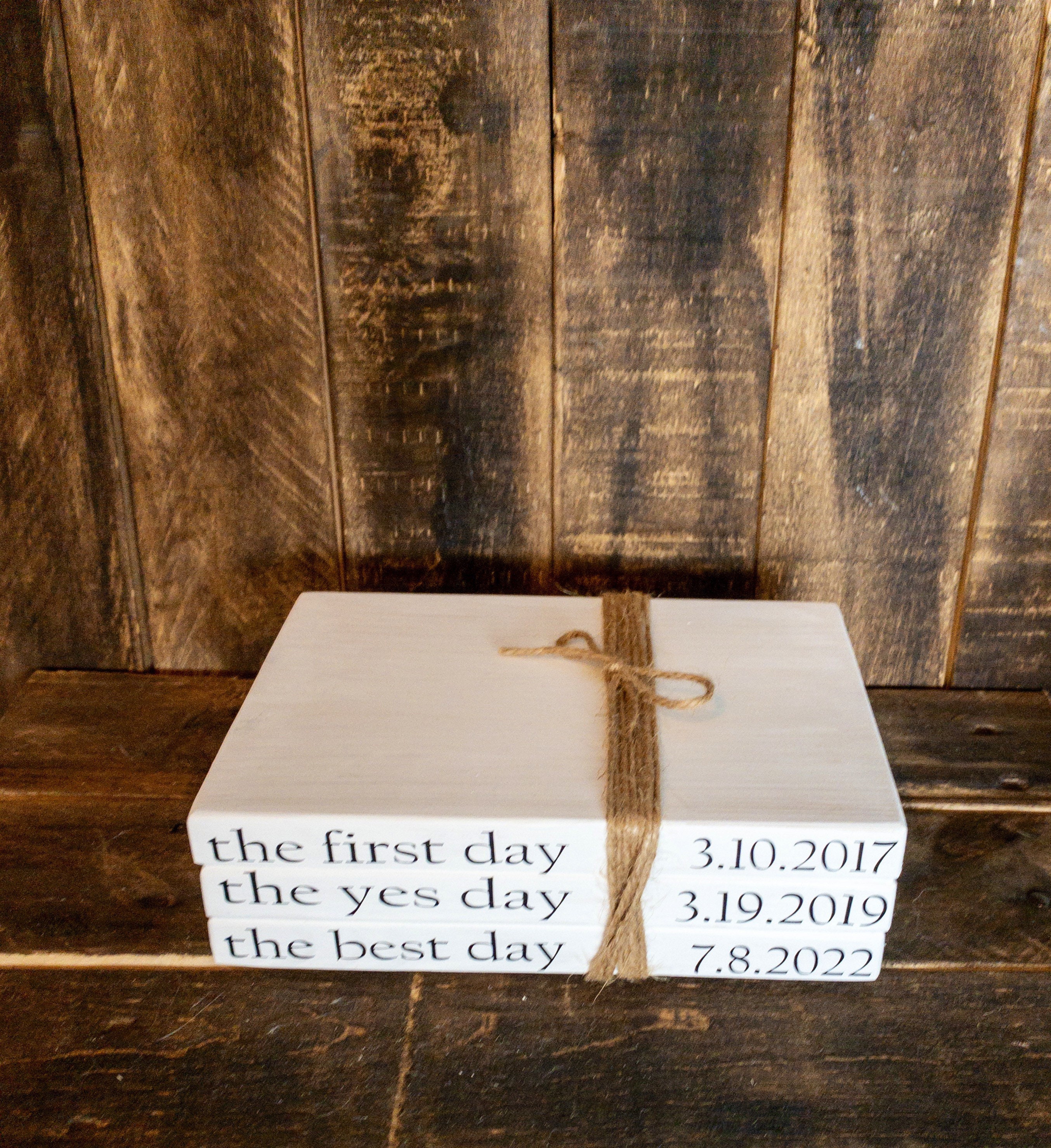The First Day Yes Day Best Day LARGE Books Stack, Farmhouse Decor ...