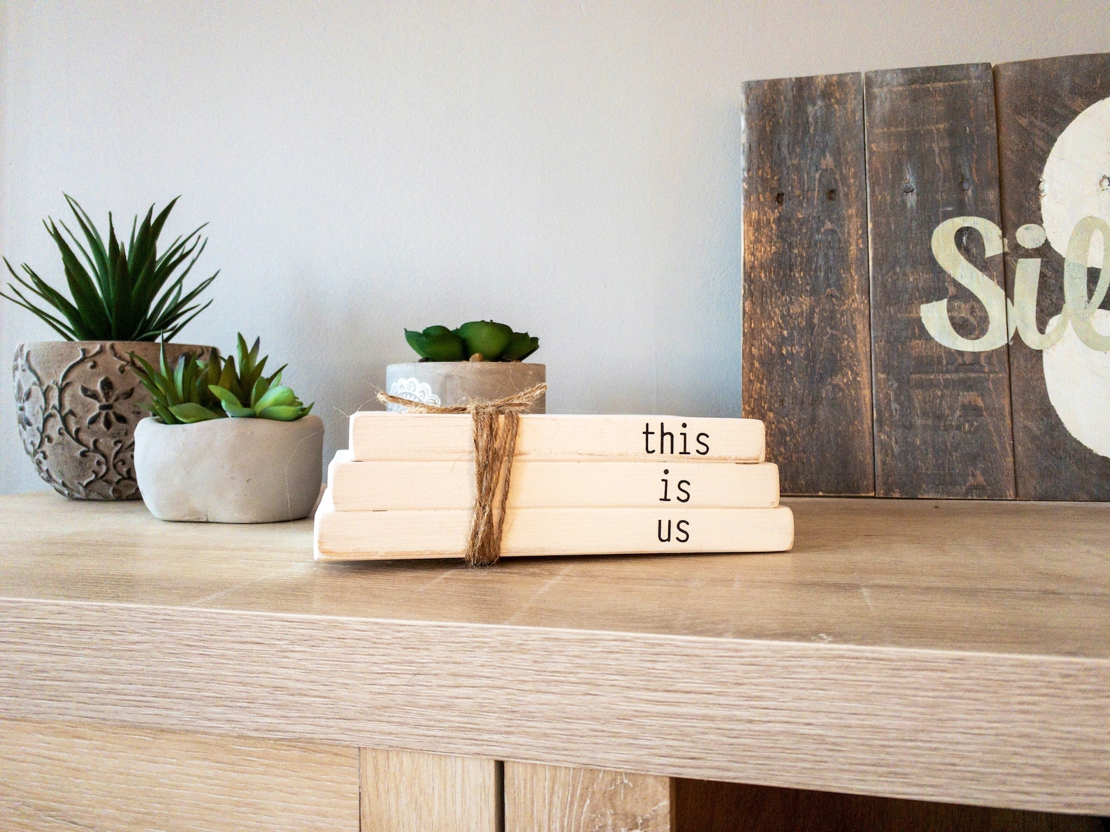 Wooden Book Stack Decorative Book Set Bookshelf Decor This - Etsy