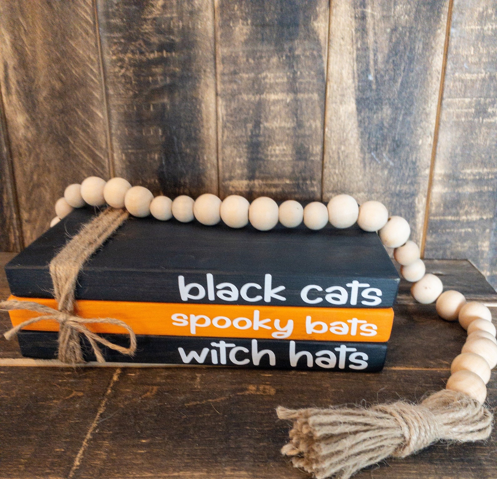 LARGE Halloween Book Stack Bookshelf Decor Fall Decorative - Etsy