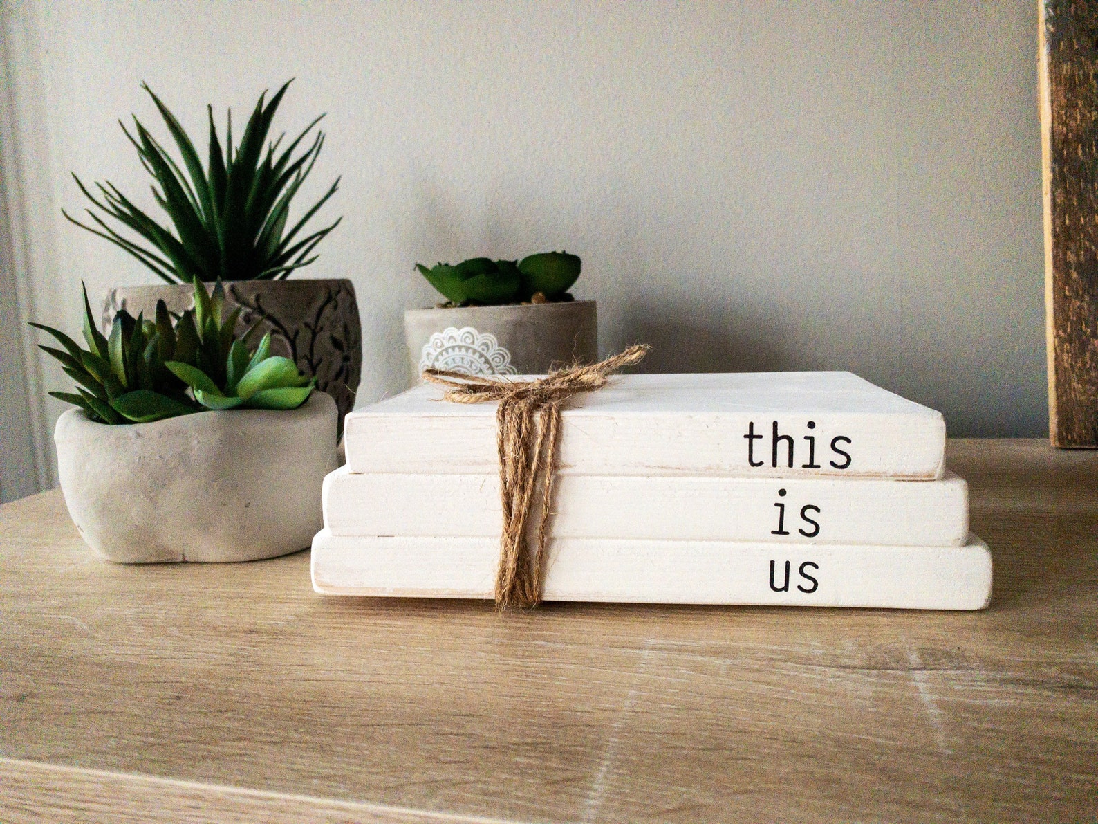 Wooden Book Stack Decorative Book Set Bookshelf Decor This - Etsy