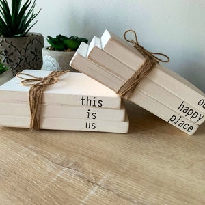 Wooden Book Stack, Decorative Book Set , Bookshelf Decor, This is Us ...