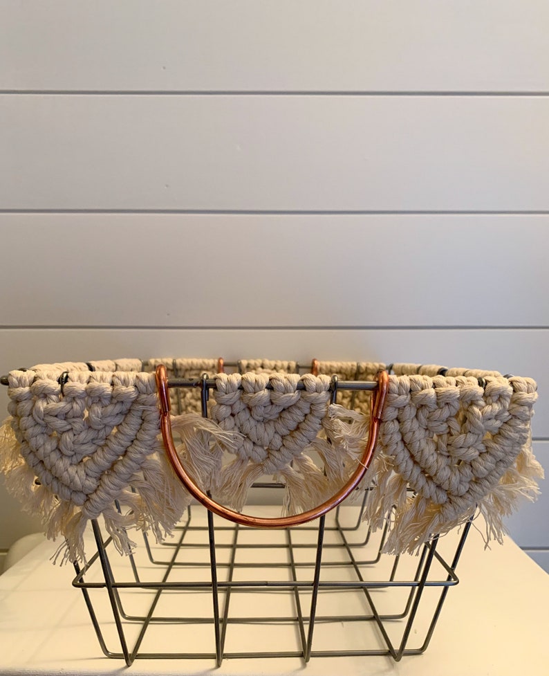 Macrame Basket Wire Basket Macrame Organization Macrame - Etsy