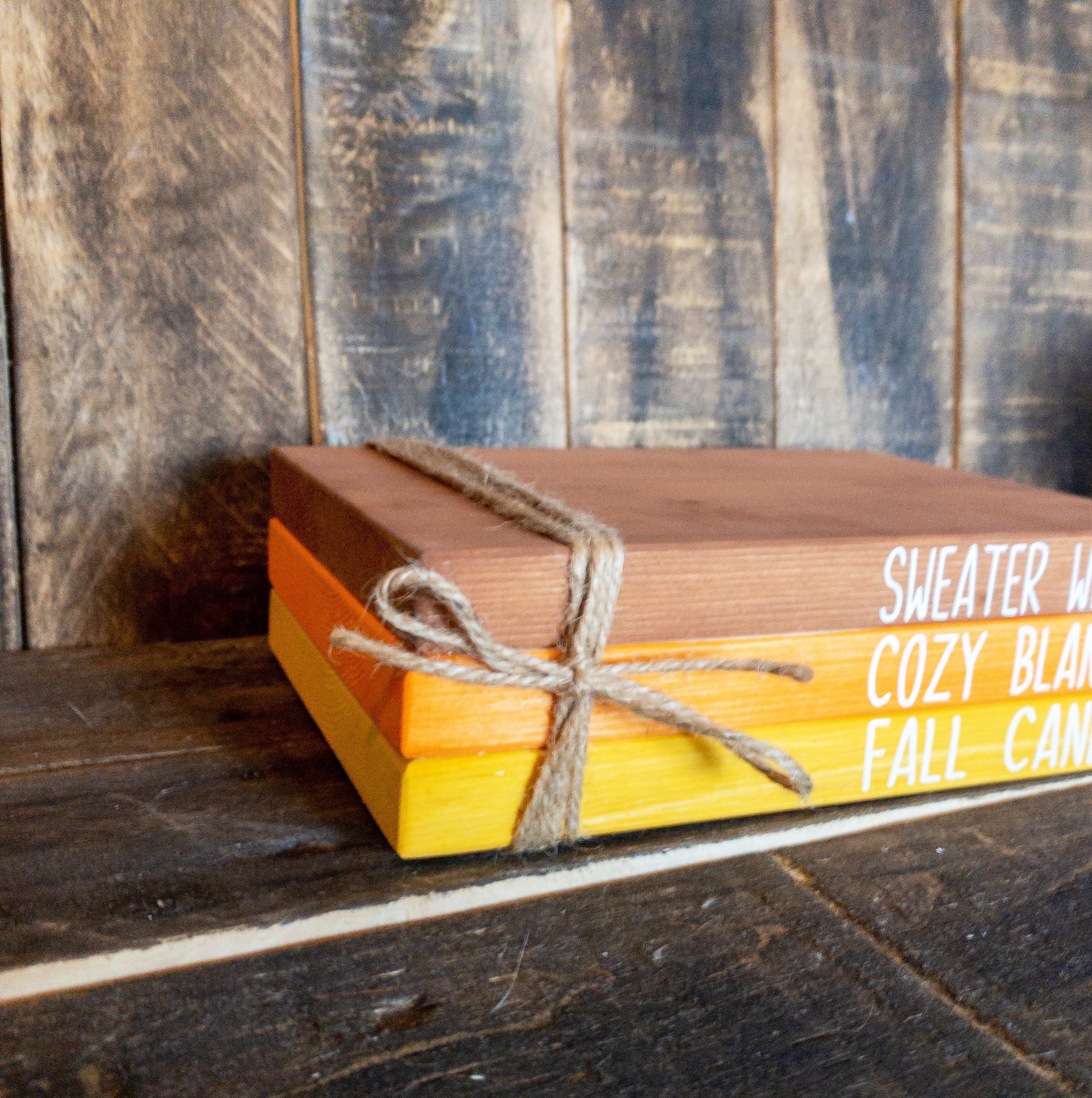 LARGE Fall Book Stack Bookshelf Decor, Fall Thanksgiving Decorative ...