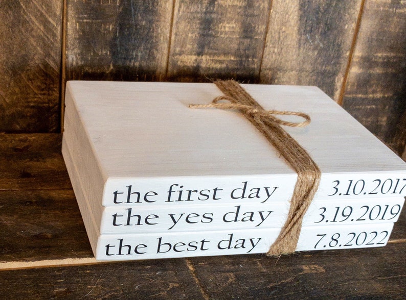 The First Day Yes Day Best Day LARGE Books Stack Farmhouse - Etsy
