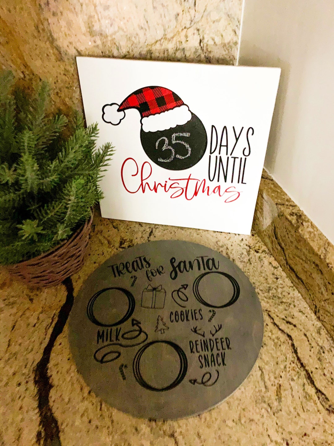 Countdown to Christmas Wood Sign | Chalkboard Countdown - Etsy