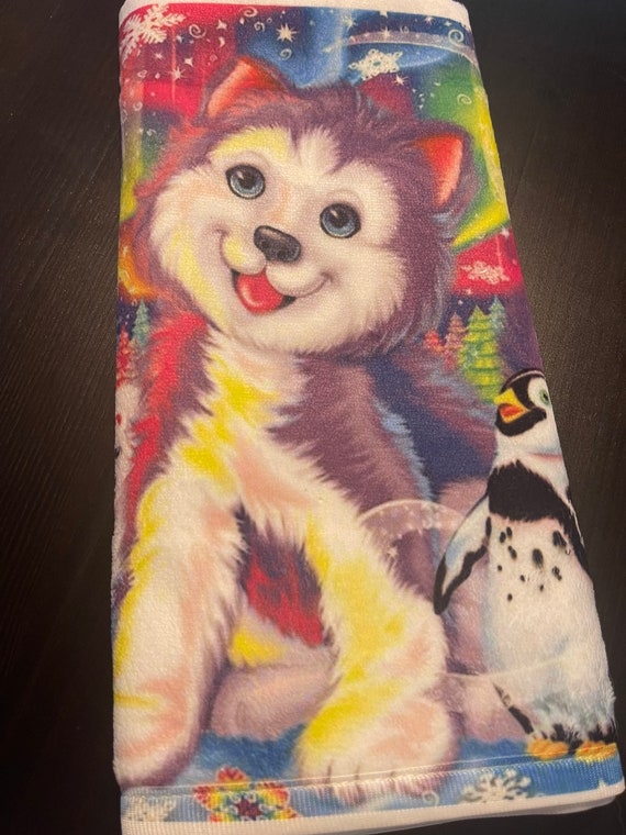 Inspired Husky/dolphin Lisa Frank Towels | Etsy