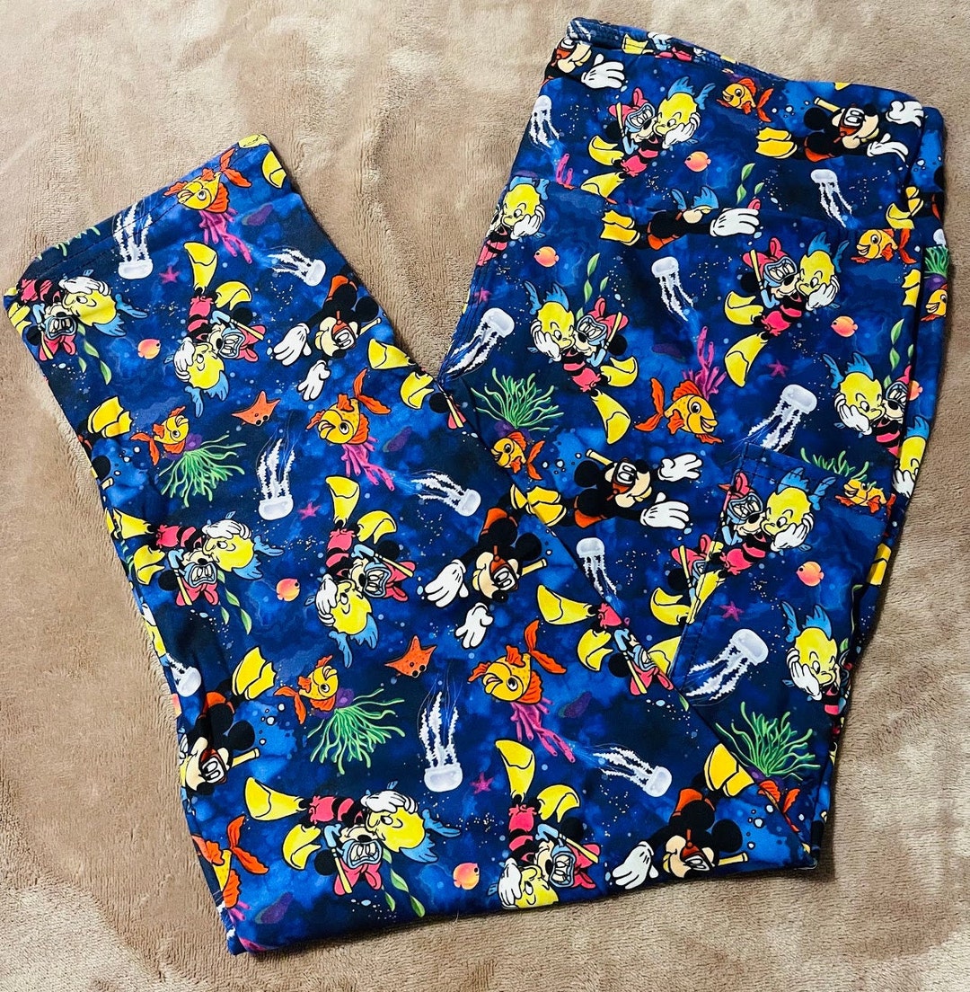 Mickey and Minnie Scuba Dive Capri Leggings With Pockets - Etsy