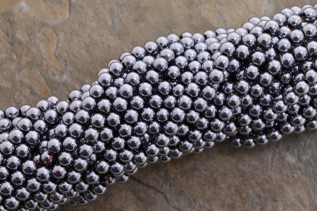 6mm Magnetic Hematite Round Silverplate Mh57 - Etsy