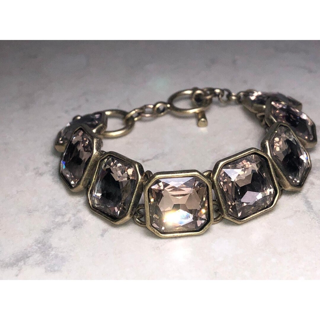 CHLOE + ISABEL Vintage-inspired Smoky Crystal Link Bracelet - B007 - Etsy