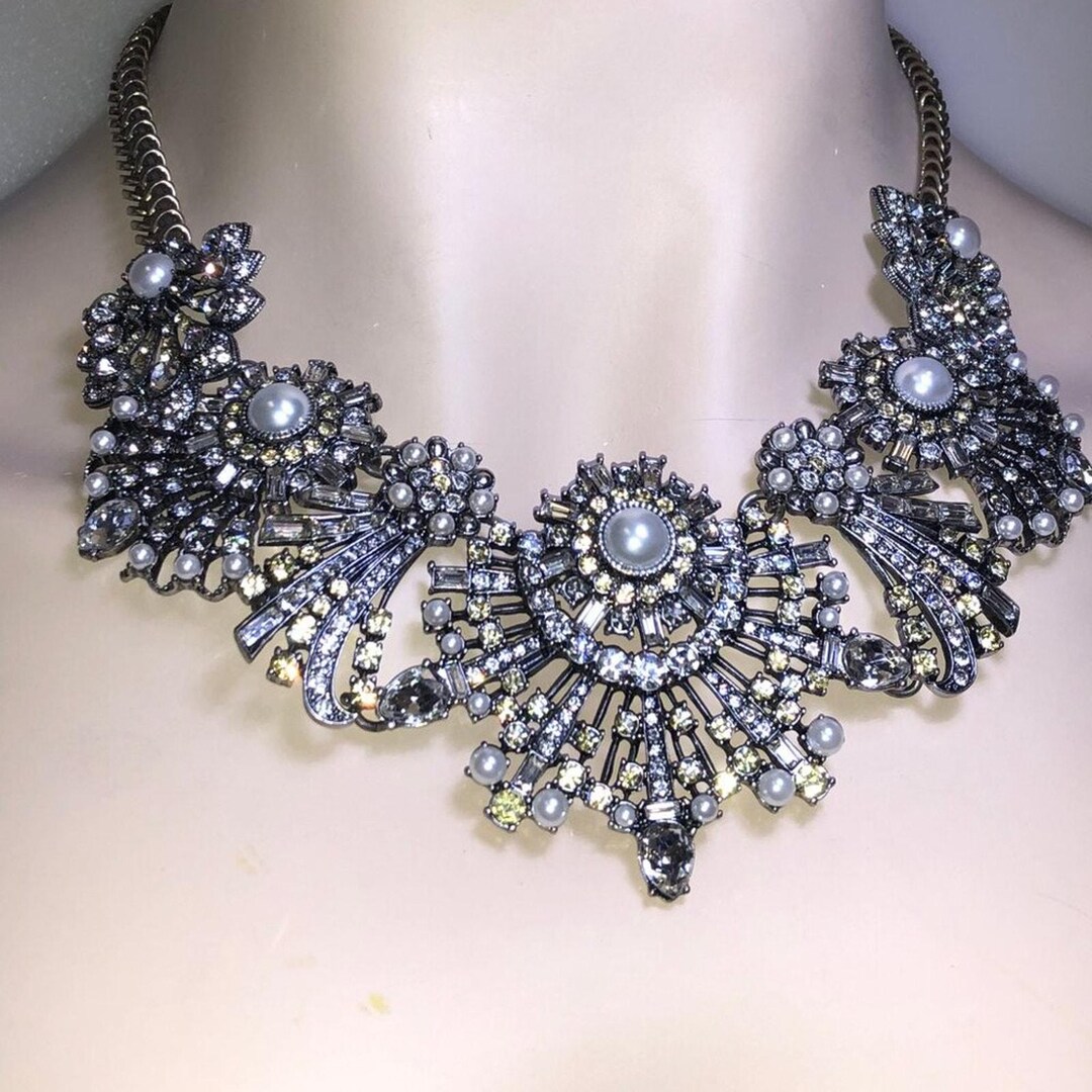 CHLOE + ISABEL Baroque Radiance Pearl & Crystal Collar - N134 - Etsy