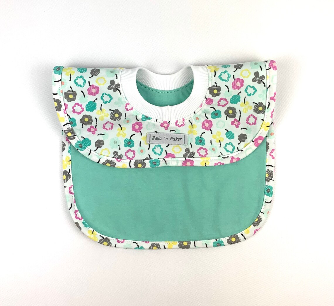 Pull Over Head Bib, Reversible Pullover Baby or Toddler Bib Made of ...