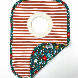 Reversible Over Head Baby Bib Made of Coordinating Cotton Knits, Two ...