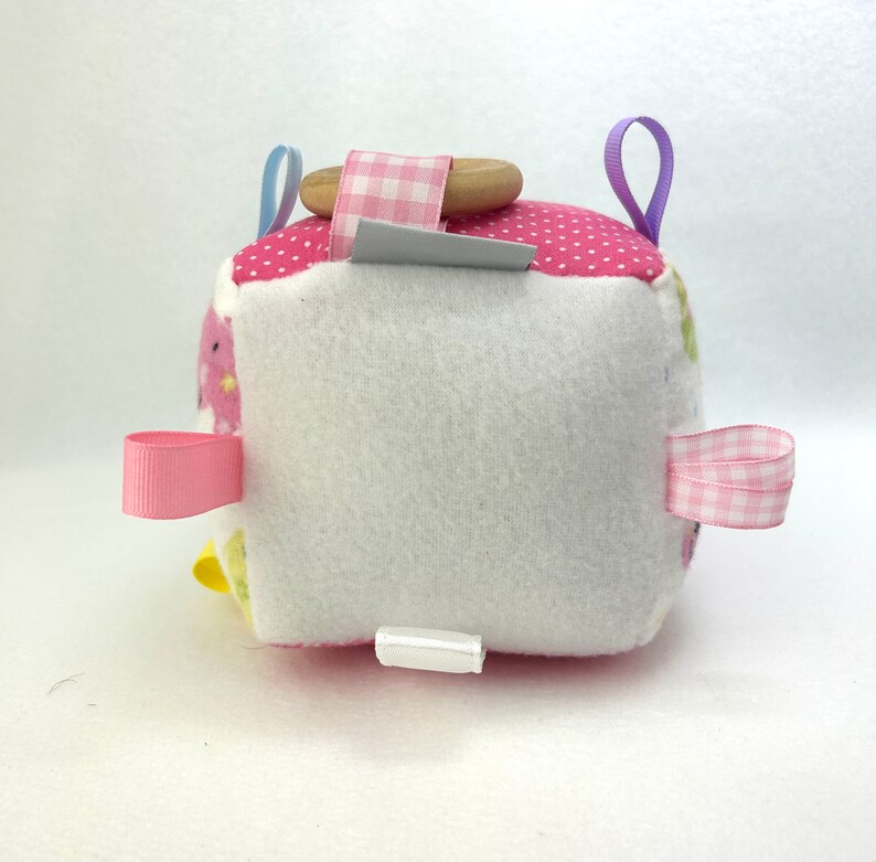 Baby Toy Sensory Baby Block Baby Girl Pink Rattle Fabric - Etsy