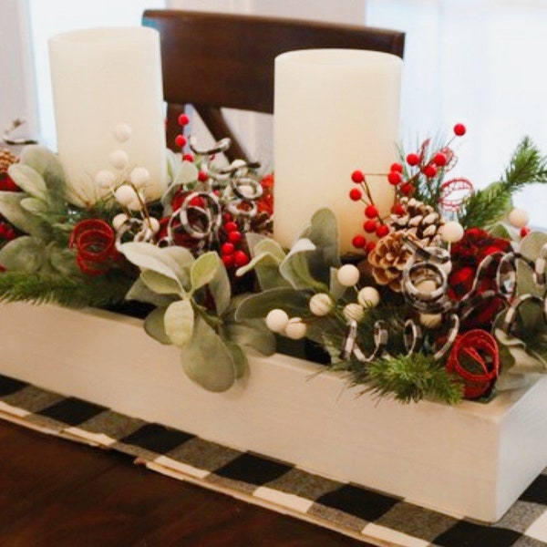 Christmas Wooden Box Centerpieces - Etsy