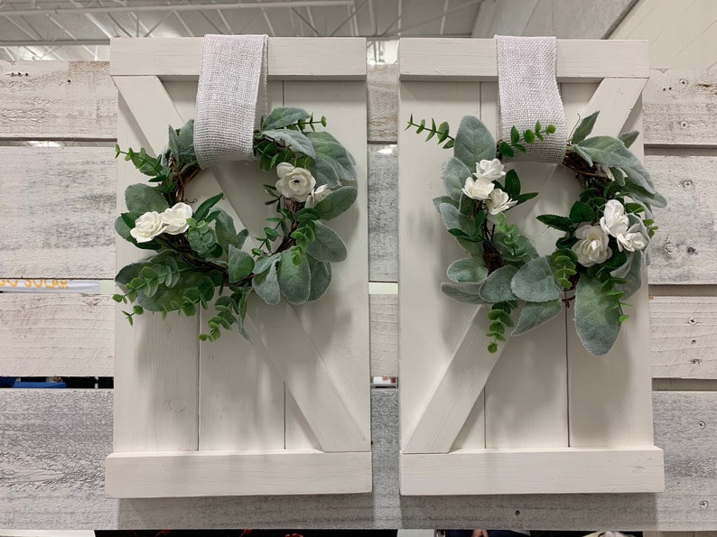 Mini shutters & wreaths | Etsy