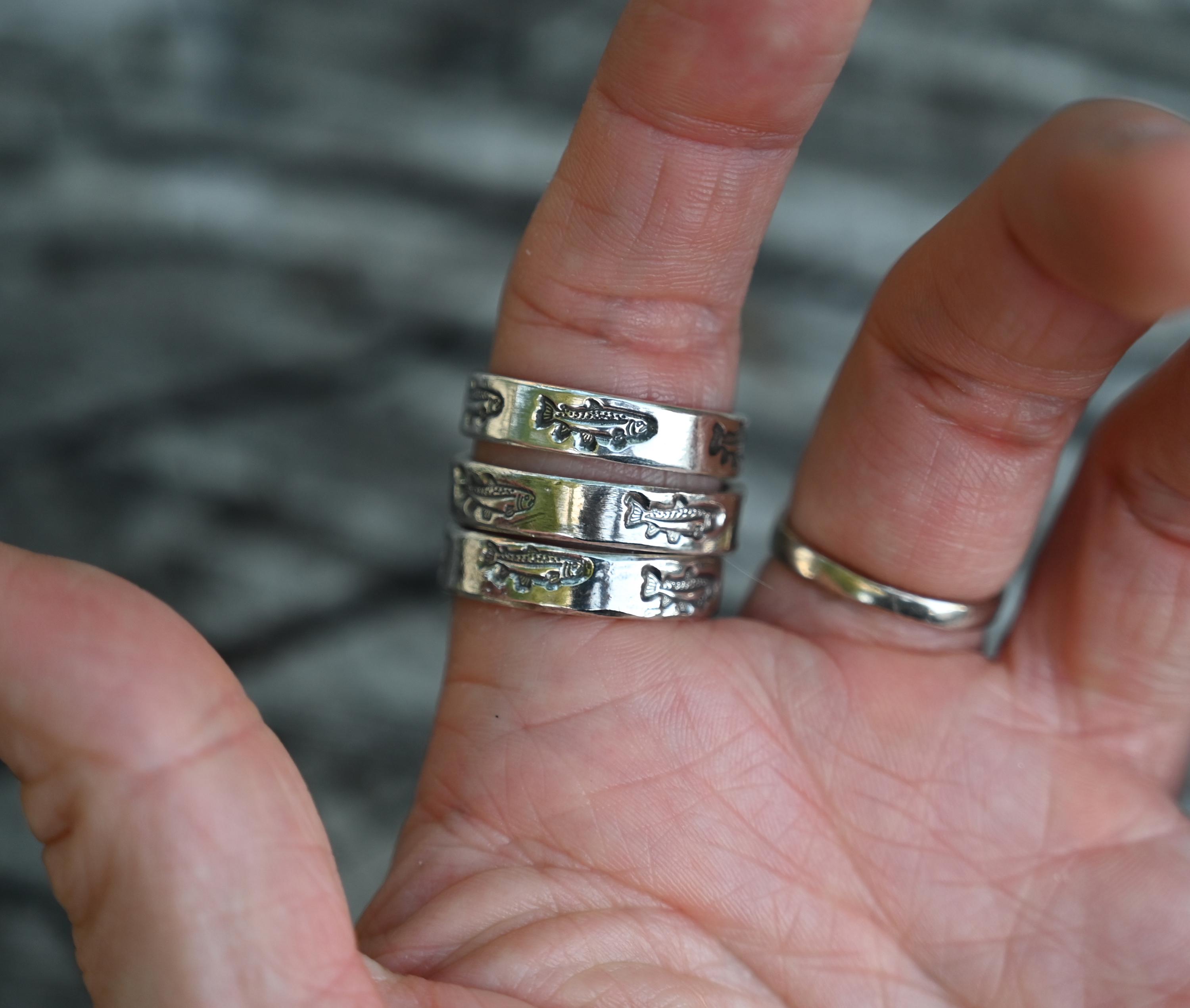 Sterling Silver Trout Fish Ring - Etsy