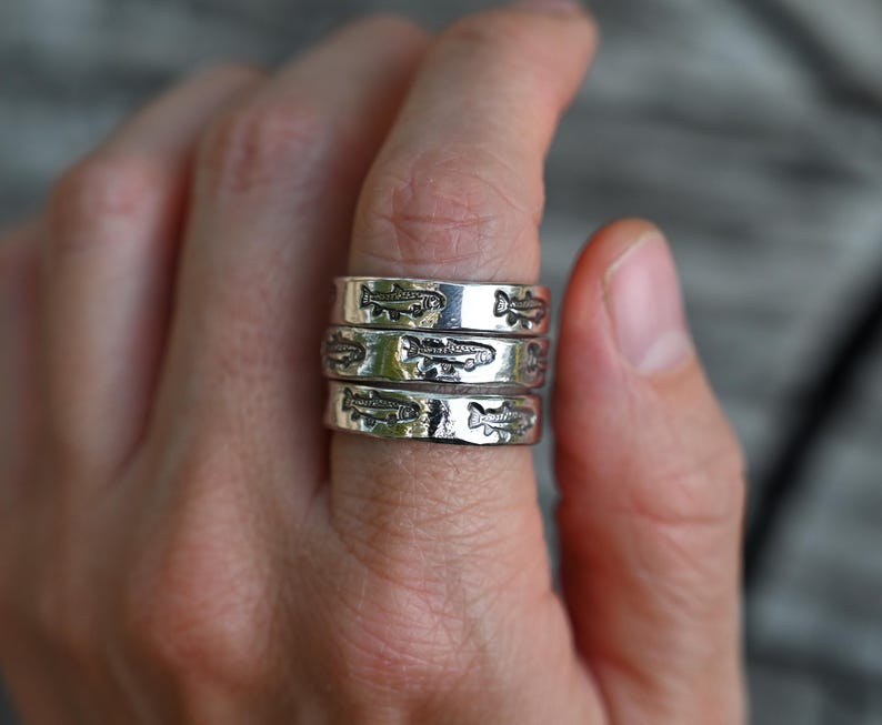 Sterling Silver Trout Fish Ring - Etsy