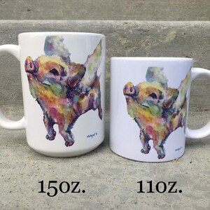 Flying Pig Mug - Pig Coffee Mug - Colorful Watercolor Art - Flying Pig ...