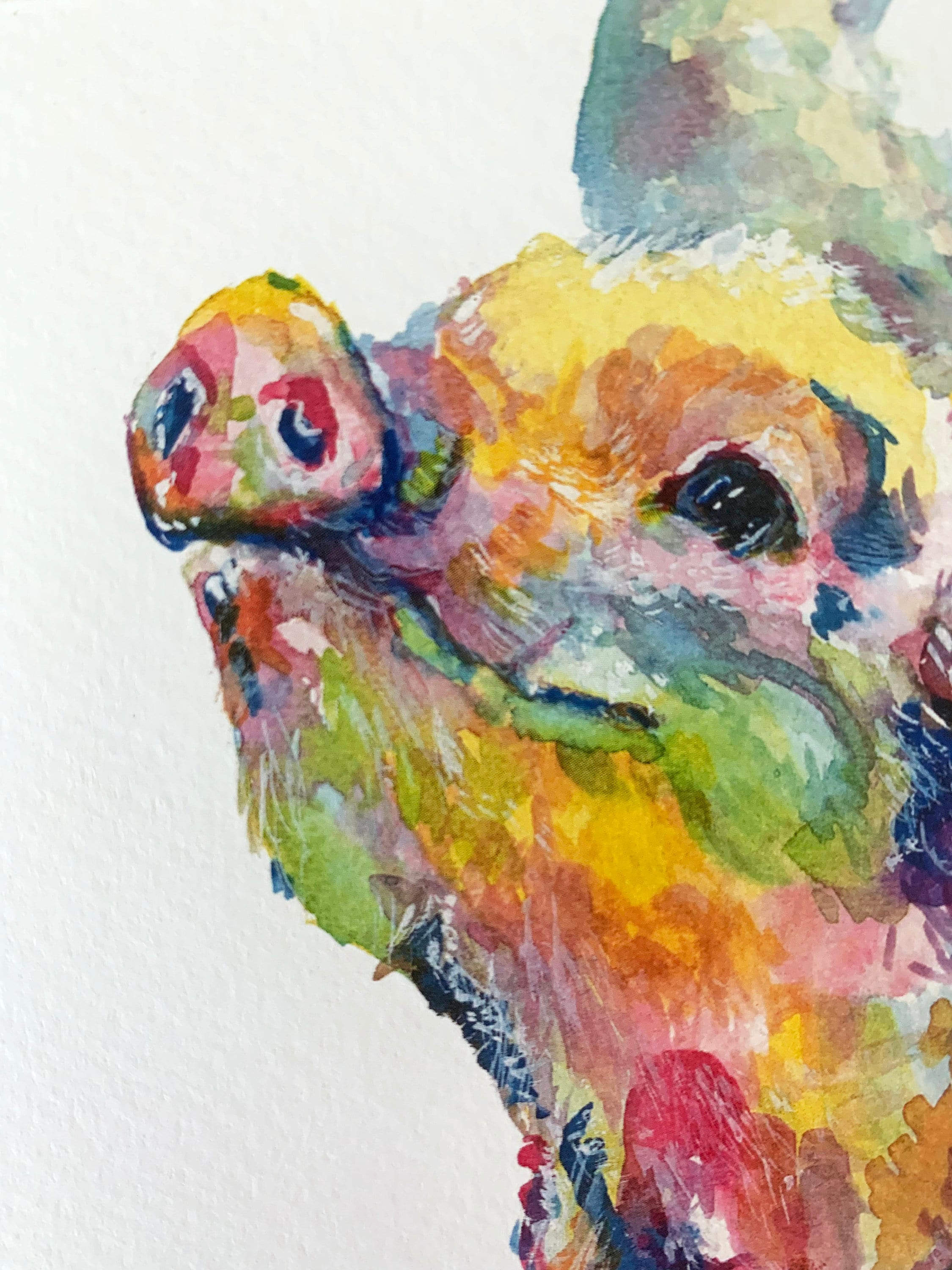 Flying Pig Card: Watercolor Painting Print, Blank Note Card - Etsy