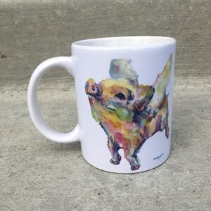 Flying Pig Mug - Pig Coffee Mug - Colorful Watercolor Art - Flying Pig ...