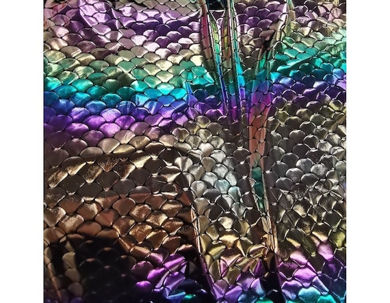 Metallic Shiny Multi Fish Scale Mermaid Foil Two Way Stretch - Etsy ...
