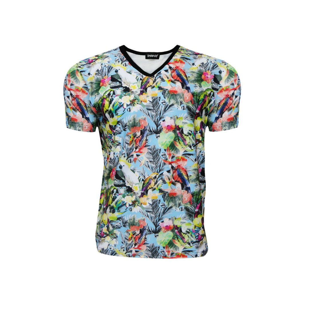 Men's Exotic Tropical Birds Parrots Hawaii Print V-neck Tshirt - Etsy UK