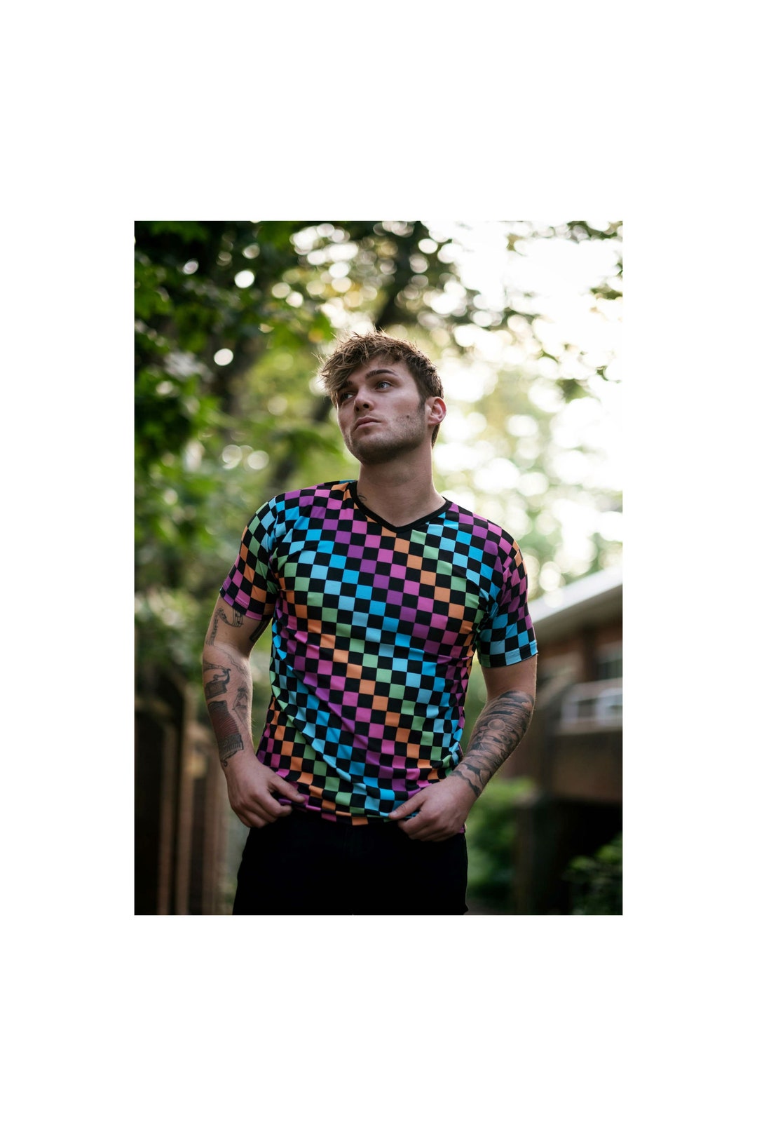 Men's Rainbow Multicolour Checker Board Checker Squares - Etsy UK