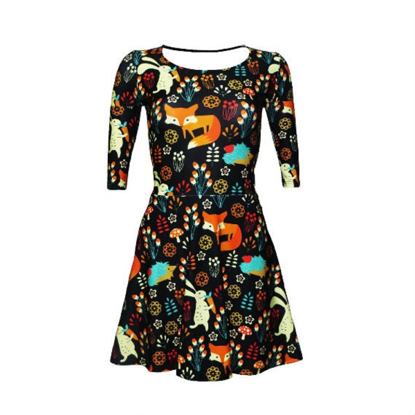 Fox Print Dress - Etsy