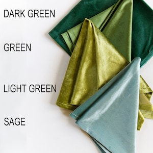 Green Velvet Napkins Wedding Velvet Napkins Bulk, Soft Velvet Napkins ...