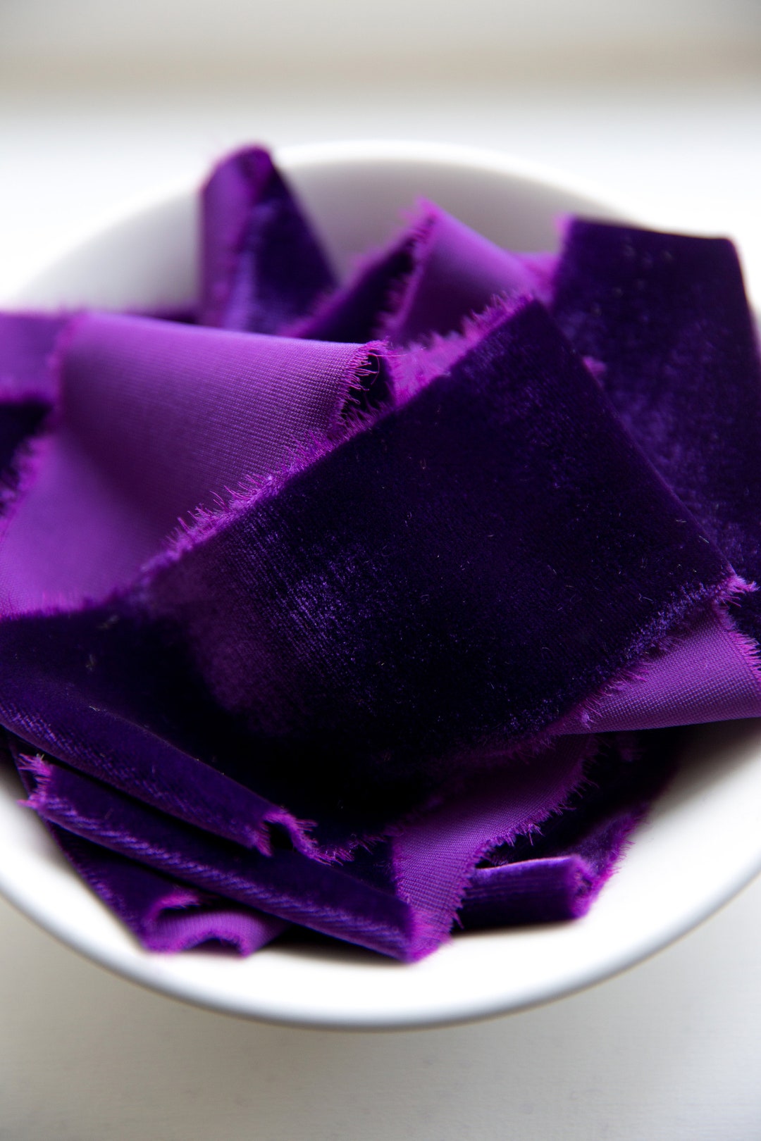 Silk Violet Velvet Ribbon, Dusty Blue Ribbon, Wedding Bridal Bouquet ...