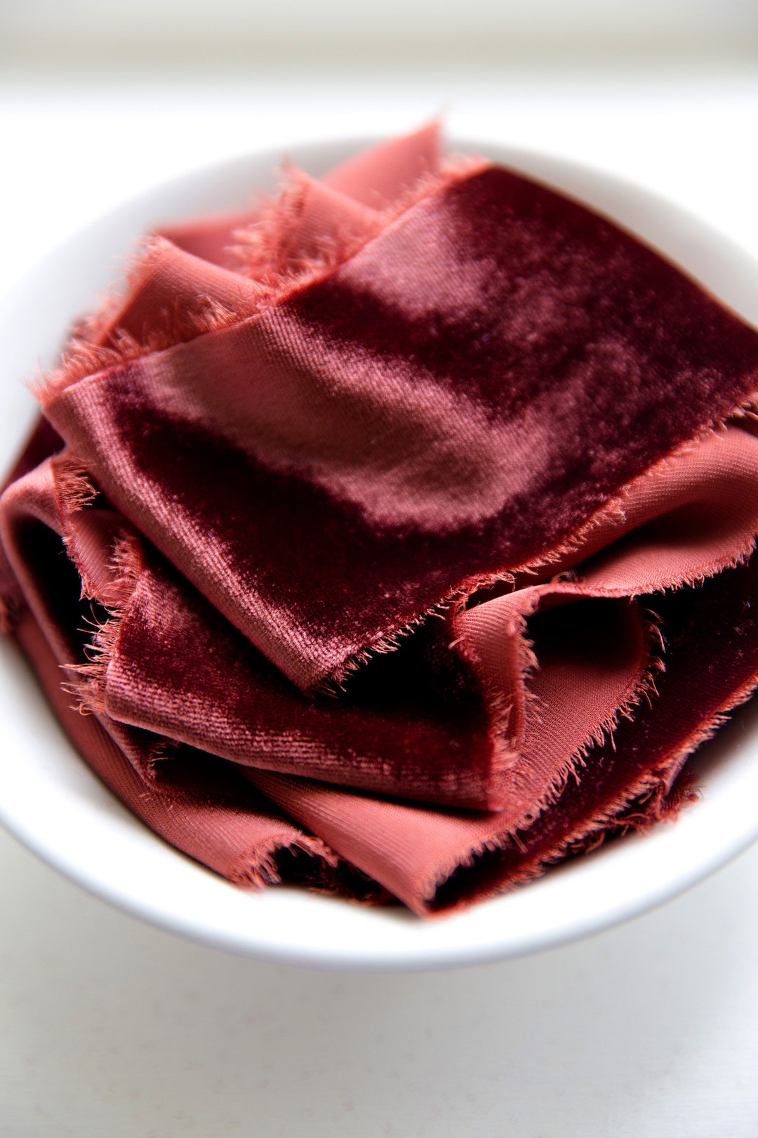 Silk Burnt Orange Velvet Ribbon, Burnt Orange Ribbon, Bridal Bouquet ...