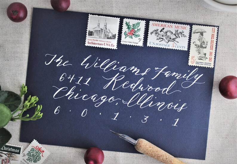 Custom Calligraphy Envelopes White Ink Calligraphy Envelope | Etsy