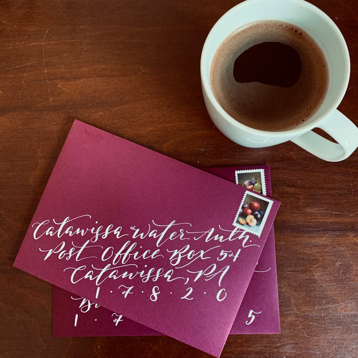 Custom Calligraphy Envelopes - White Ink Calligraphy Envelope - Wedding ...