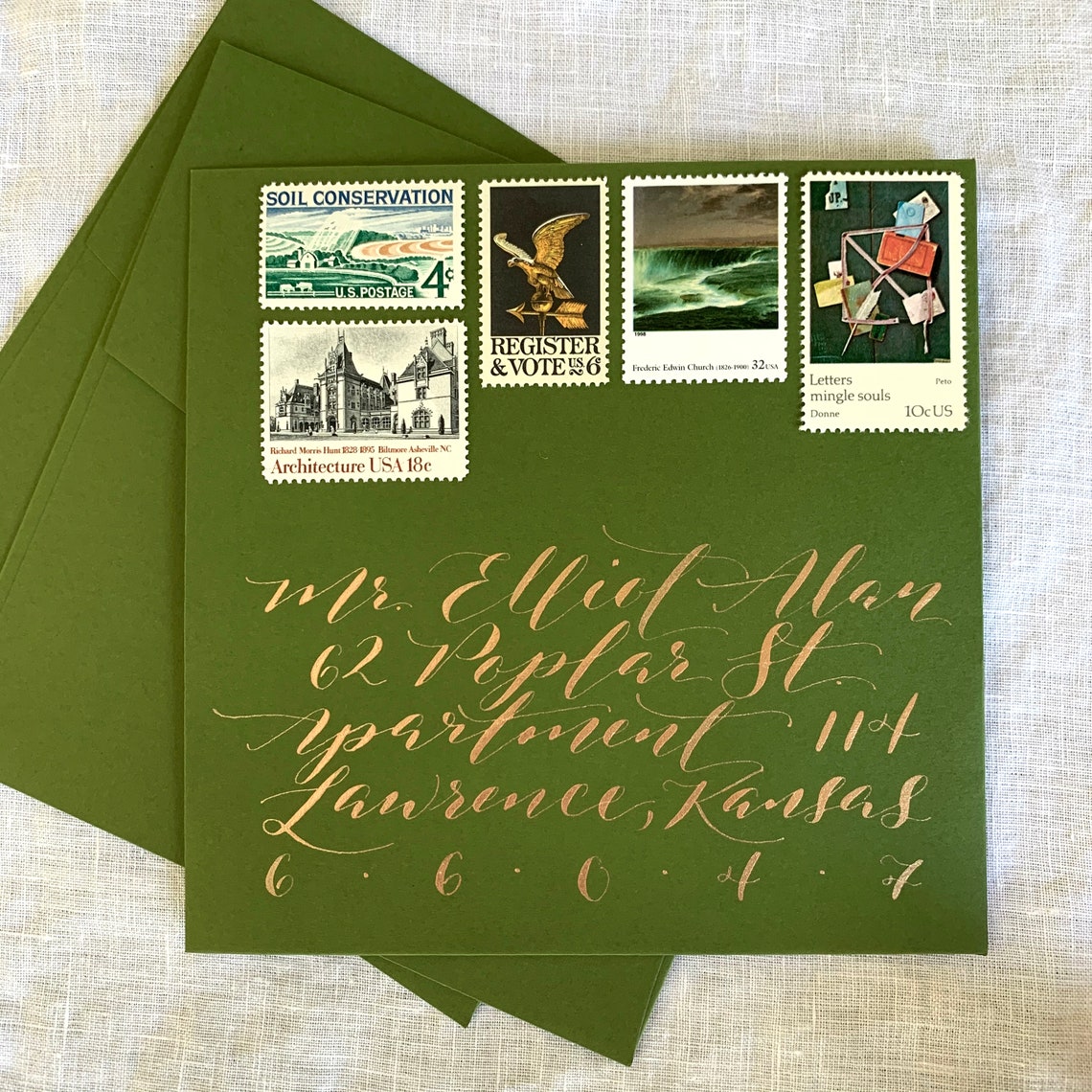 Custom Calligraphy Envelopes White Ink Calligraphy Envelope | Etsy