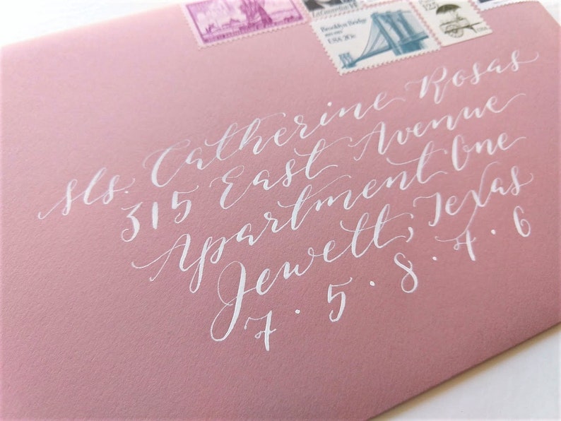 Custom Calligraphy Envelopes White Ink Calligraphy Envelope | Etsy