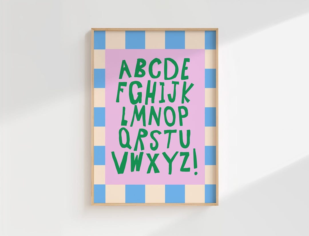 Playful Alphabet Art Print, Quirky ABC Poster for Kids Room - Etsy