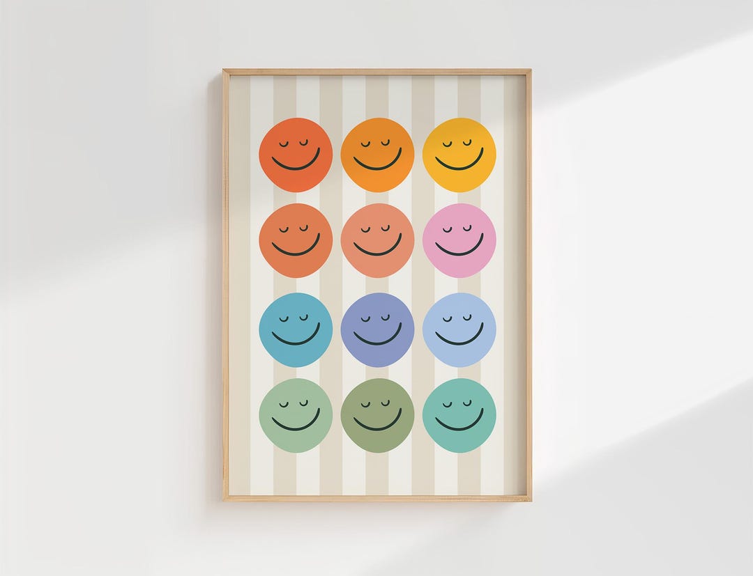 Smiley Face Kids Print: Cheerful Wall Decor for Playroom and Nursery - Etsy