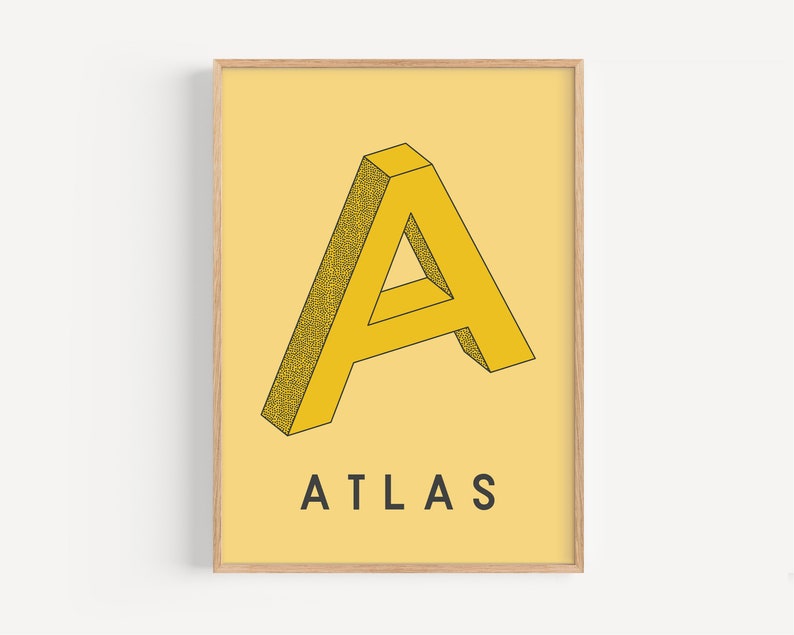 Custom Digital Print, Kids Name Art, Personalized Pink Poster, Retro ...