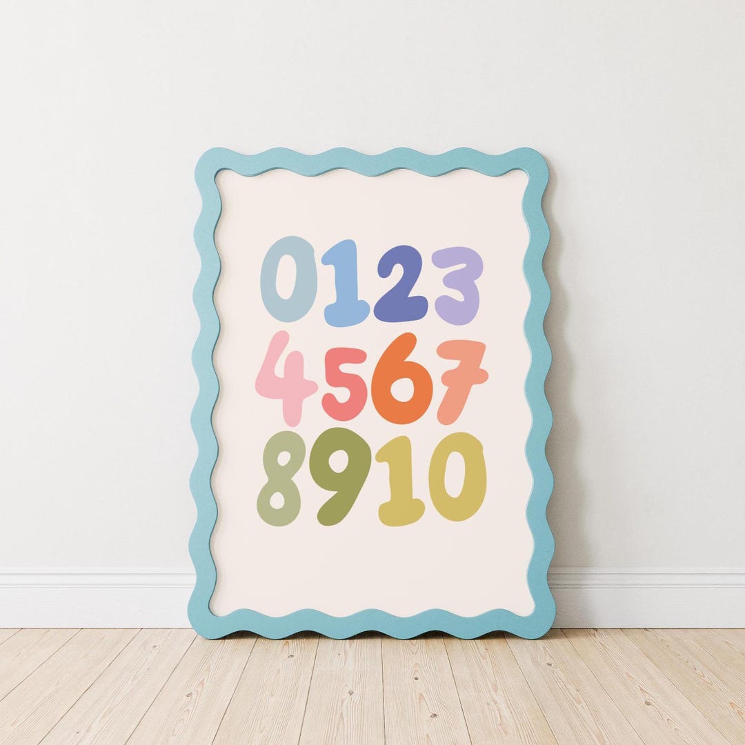 Pastel Number Print, Educational Wall Art for Playroom, Nursery, or ...