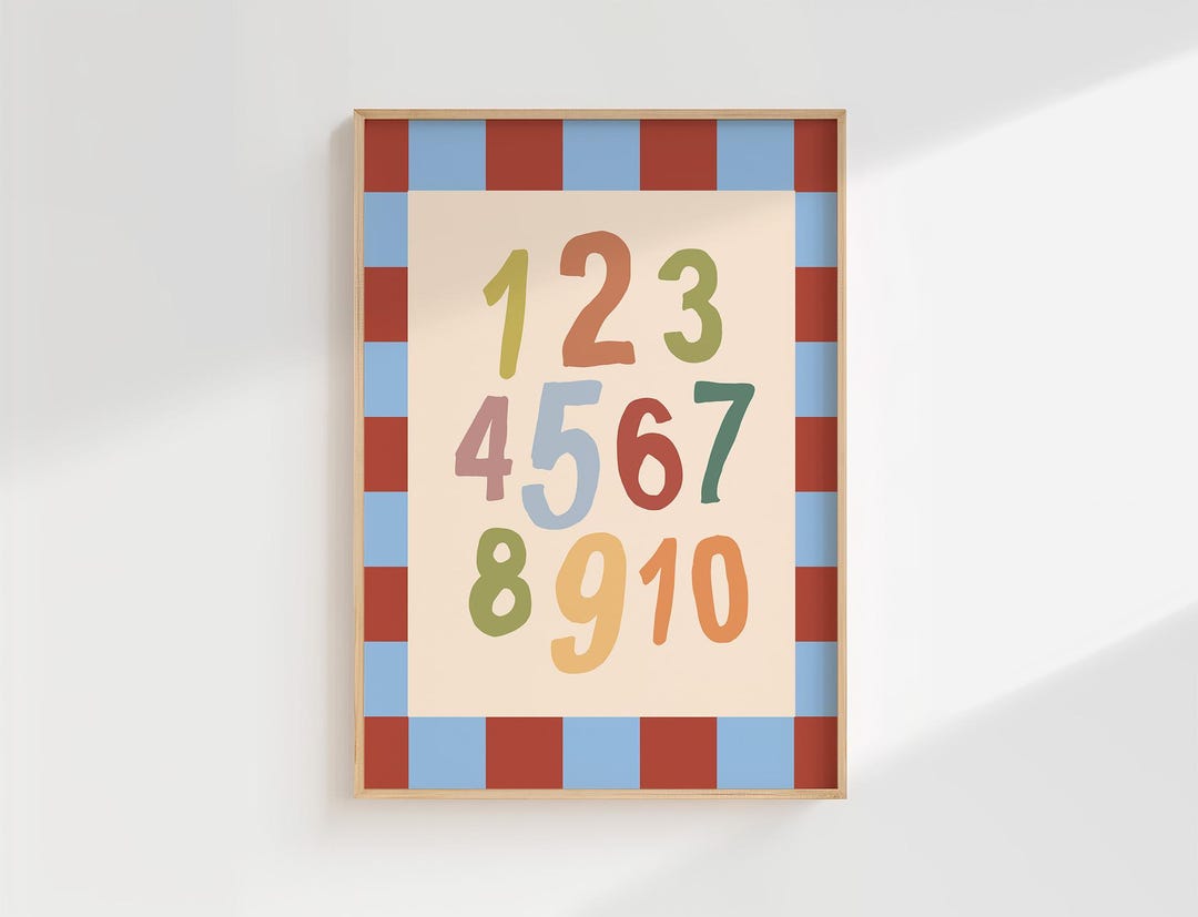 Quirky Numbers Print, Playroom Counting Poster, Whimsical Nursery Decor ...