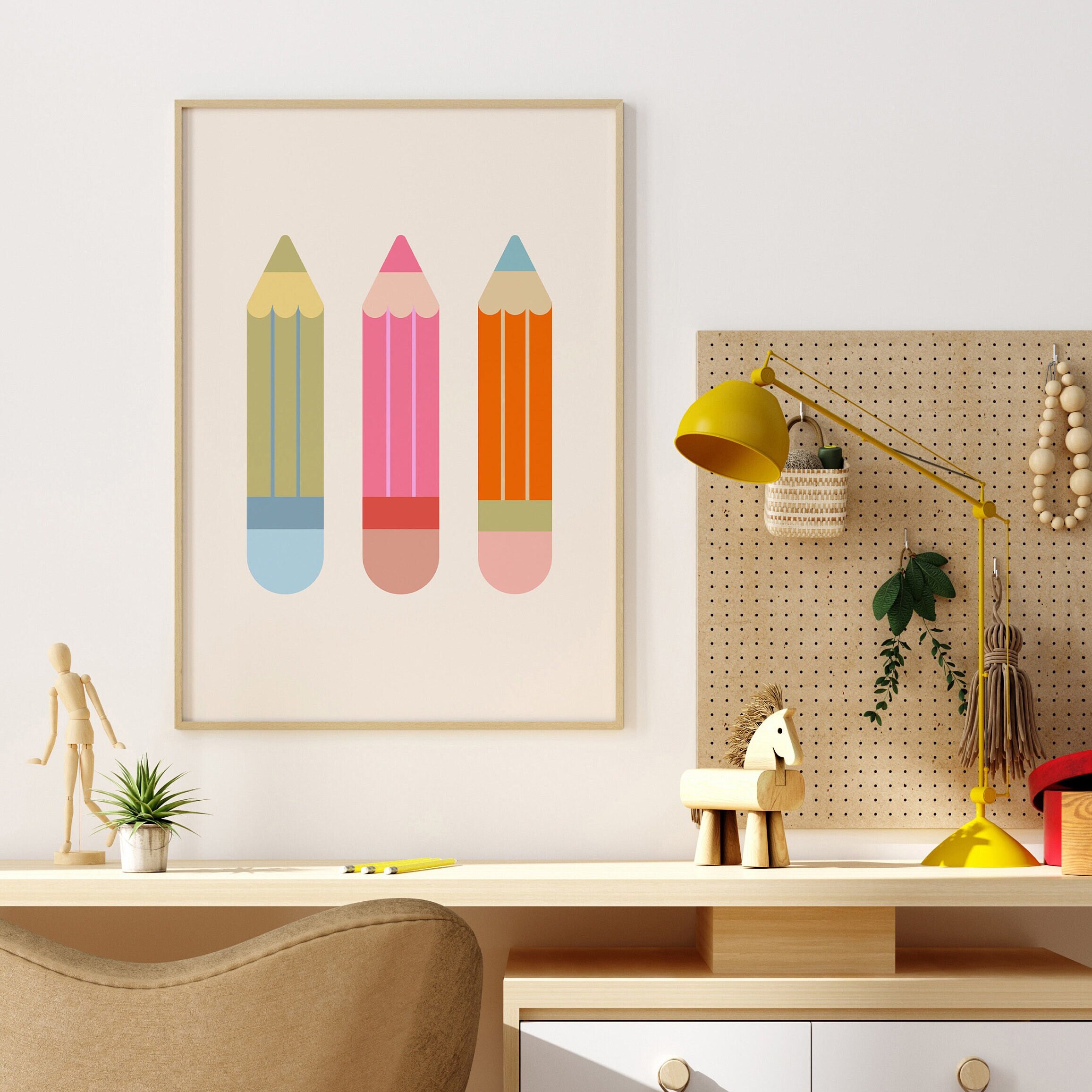 Cute Pencil Print, Fun Kids Room Poster, Toddler Classroom Wall Art ...