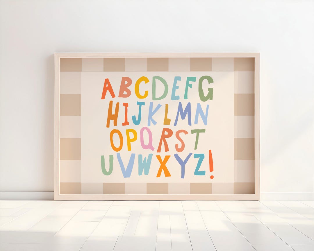 Colorful Alphabet Print: Whimsical ABC Wall Decor for Kids Playroom or ...