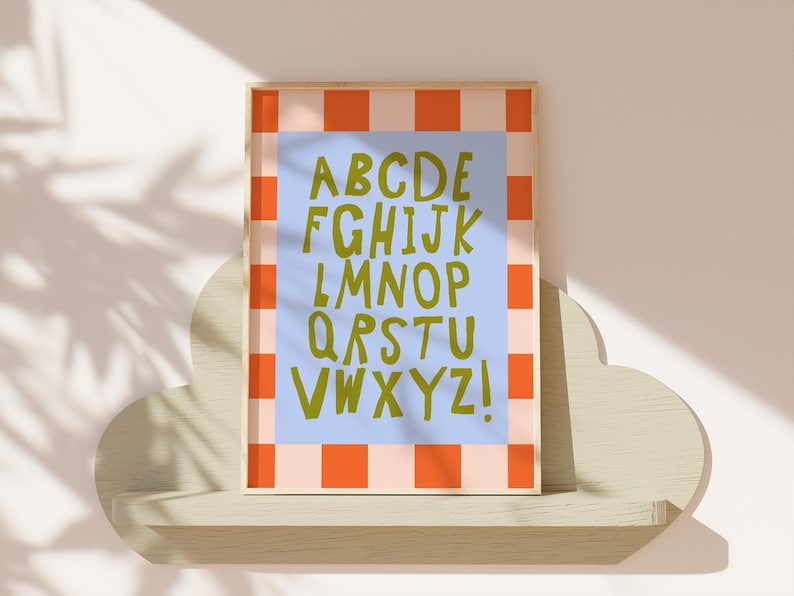 Digital ABC Print for Kids - Quirky Alphabet Wall Art for Playroom or ...