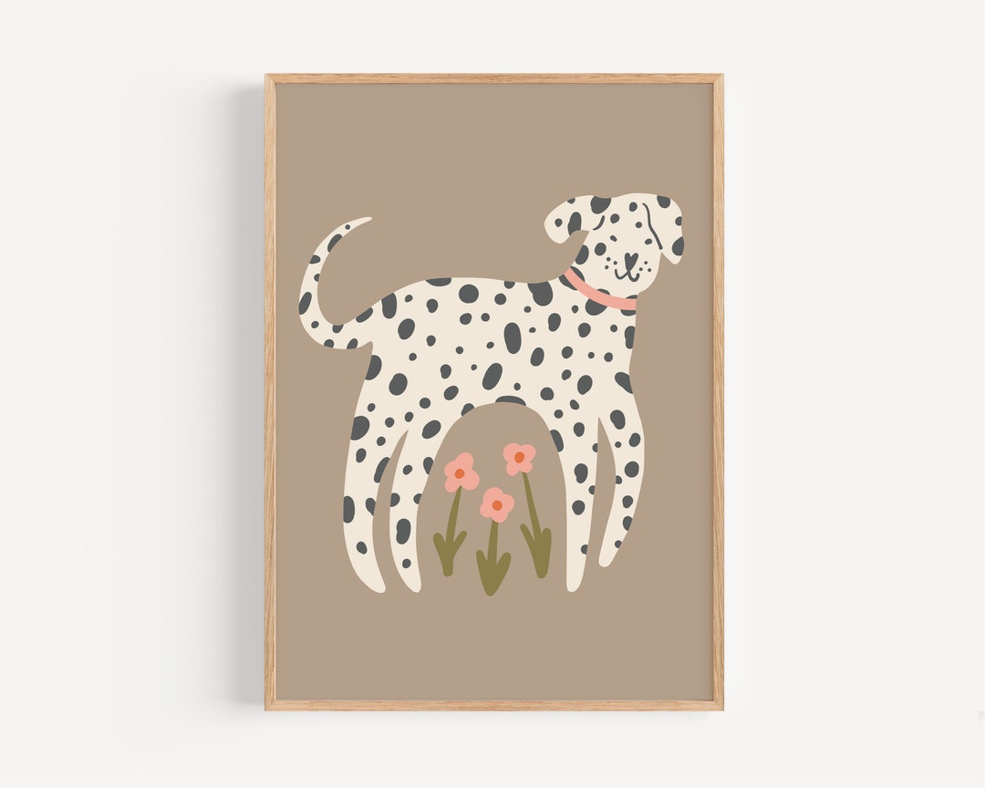 Dalmatian Dog Print, Boho Nursery Kids Wall Art - Etsy