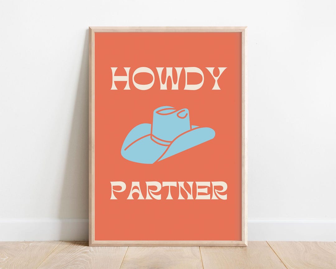 Howdy Partner Print, Western Theme Wall Art, Playful Nursery Decor - Etsy