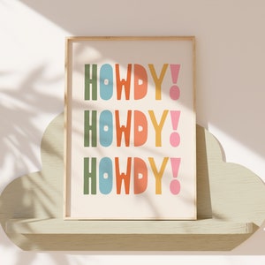 Rainbow Howdy Print, Cheerful Kids Room Decor - Etsy