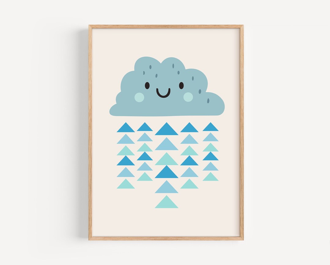 Cute Digital Print, Kids Room Wall Art, Blue Playroom Printable ...