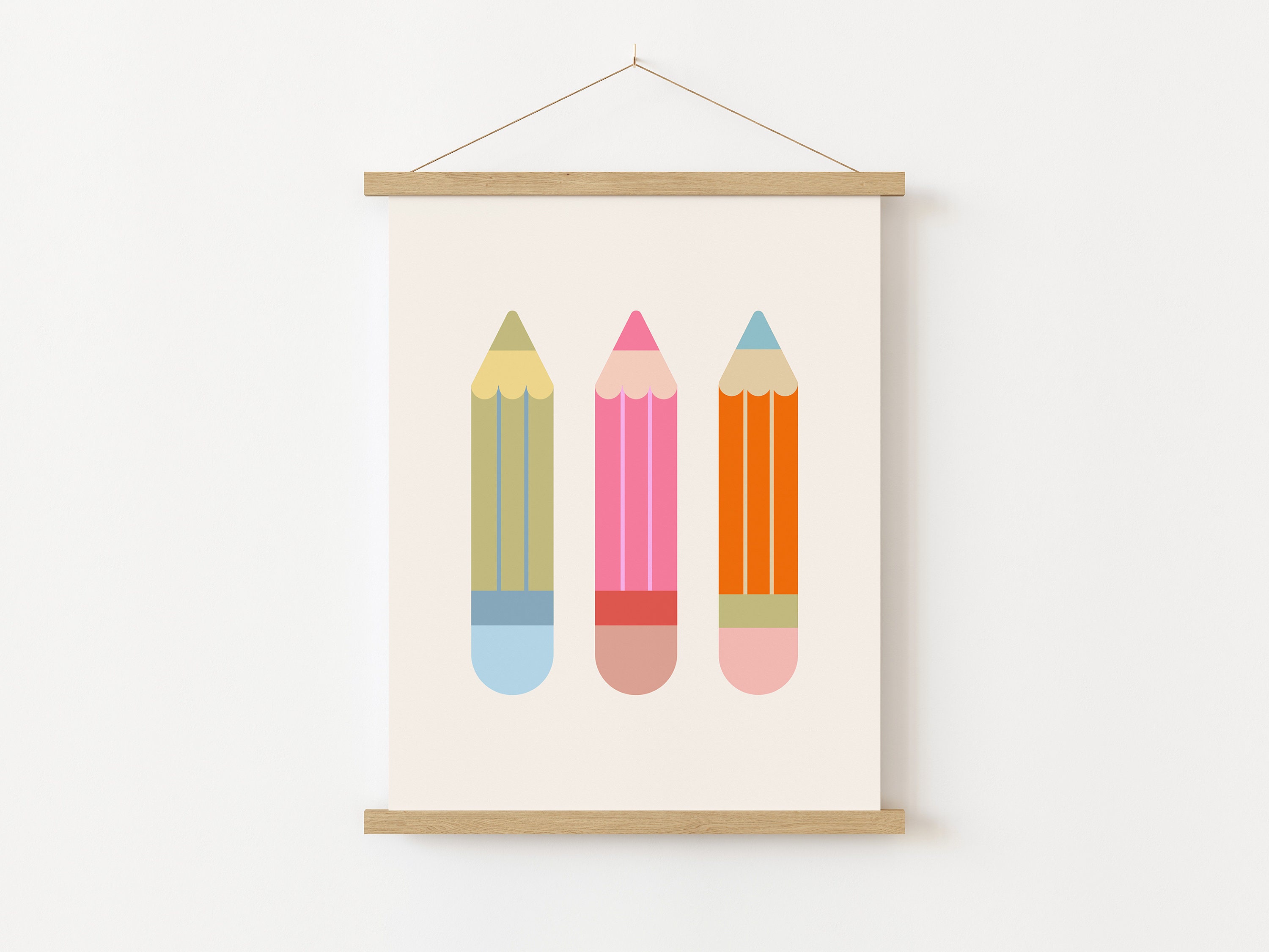 Cute Pencil Print, Fun Kids Room Poster, Toddler Classroom Wall Art ...