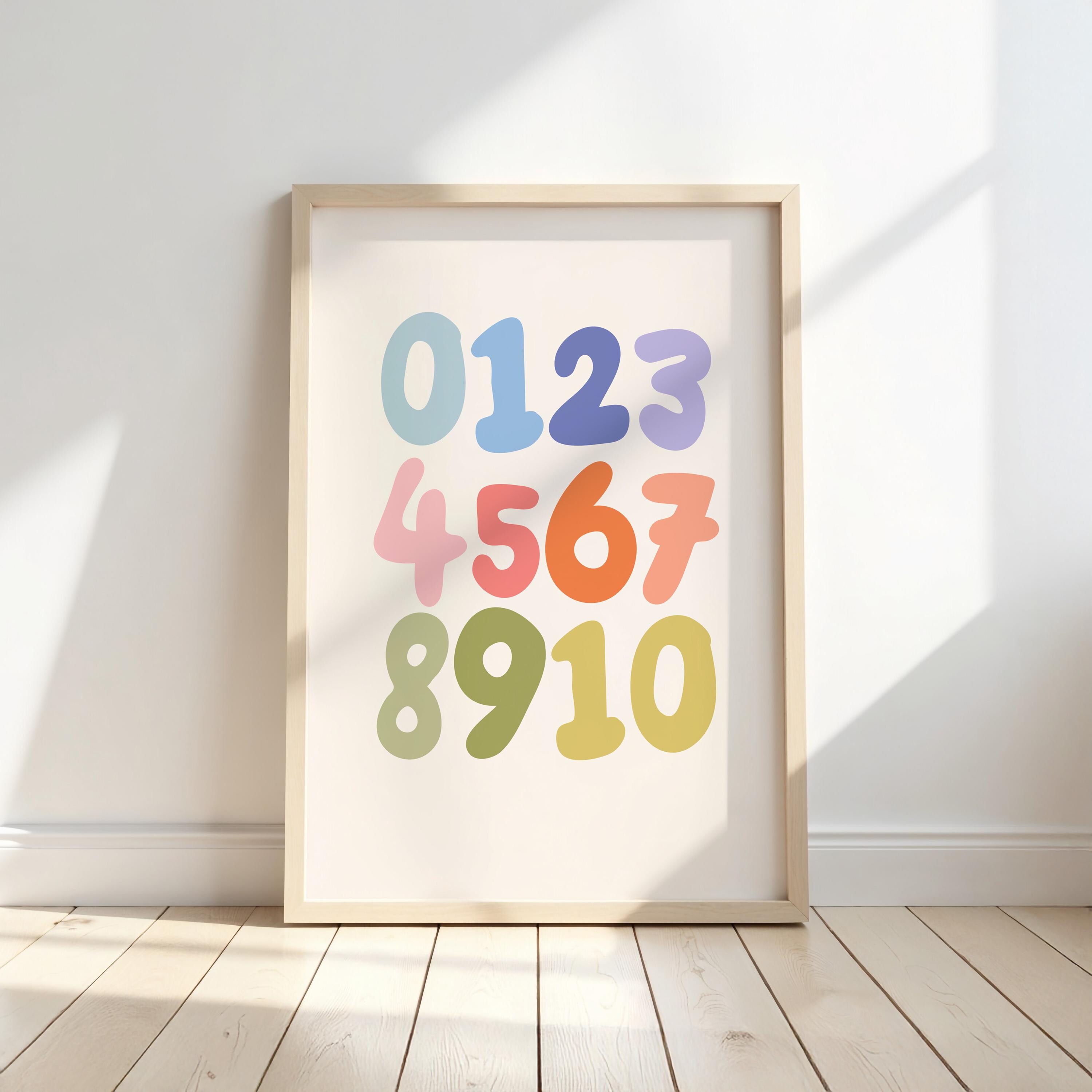Pastel Number Print, Educational Wall Art for Playroom, Nursery, or ...